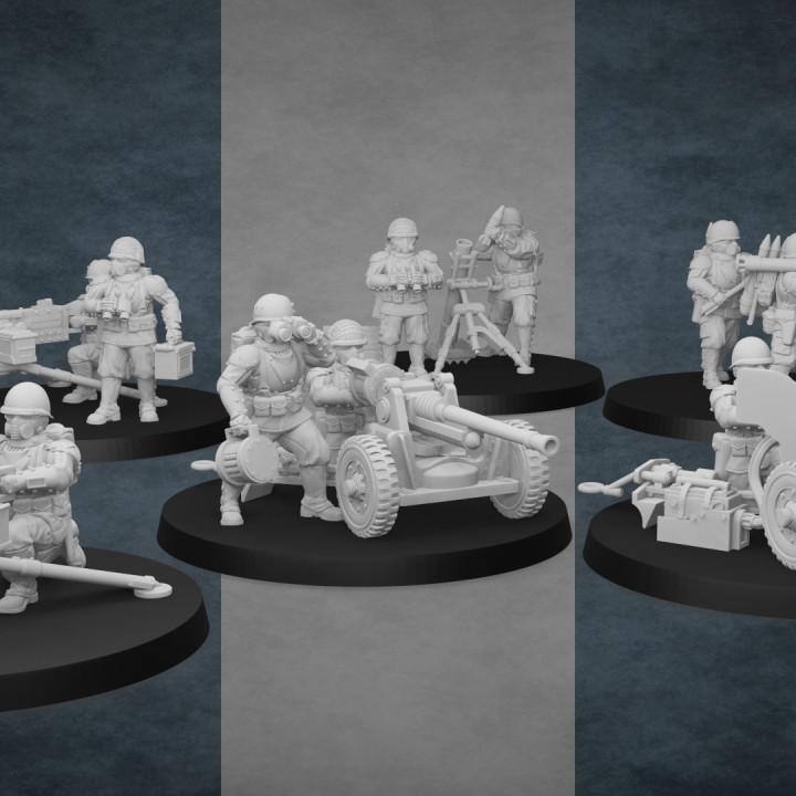 3D Printable United States - Infantry Heavy Weapons by Golden Dragon Games