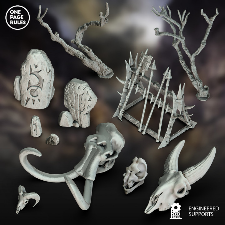 3D Printable Beastmen Scatter Terrain by One Page Rules