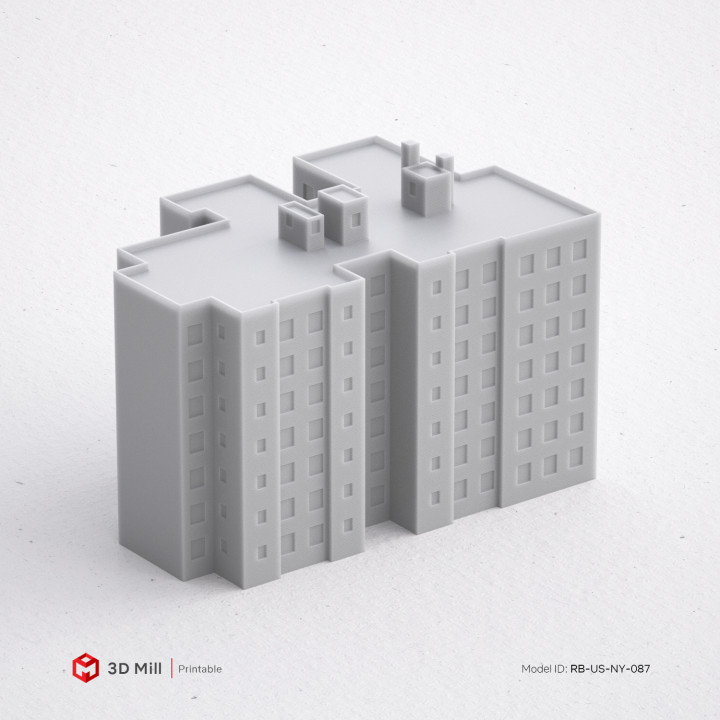 3D Printable 3D Print miniature building RB-US-NY-087 by 3D Mill