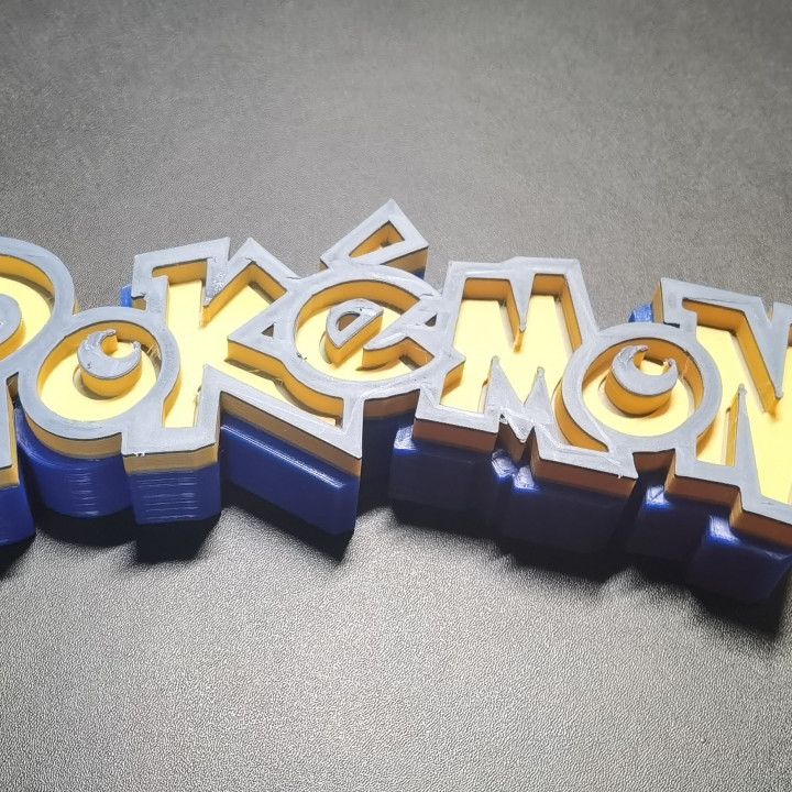 3D Printable Pokemon Logo(multi-color) by joinerstudio
