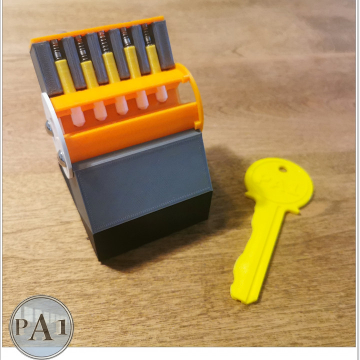 3D Printable EDUCATIONAL KEY LOCK MECHANISM by PA1