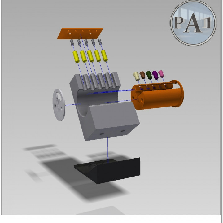3D Printable EDUCATIONAL KEY LOCK MECHANISM by PA1