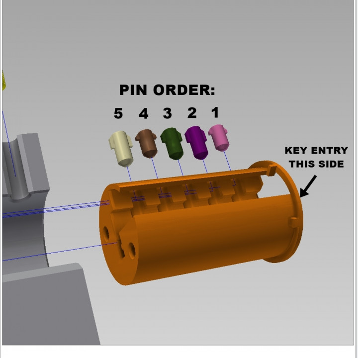 3D Printable EDUCATIONAL KEY LOCK MECHANISM by PA1