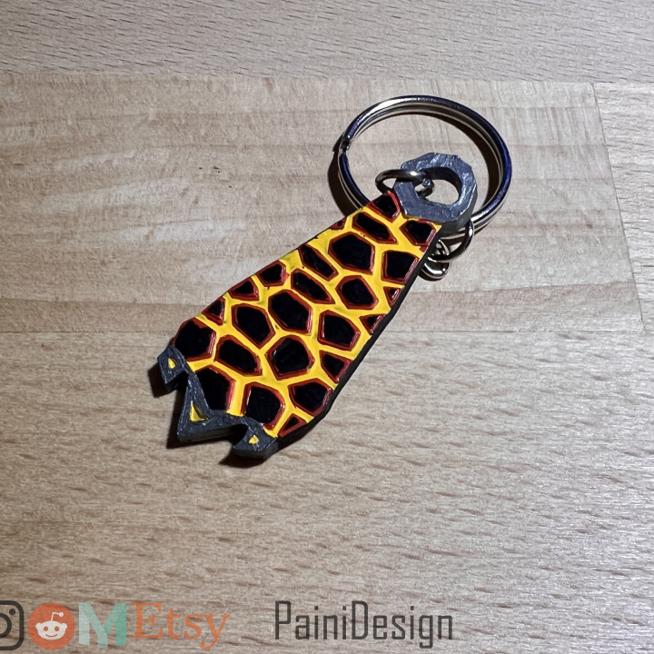 3D Printable Old School Runescape Infernal Cape Keychain by Luis Garcia