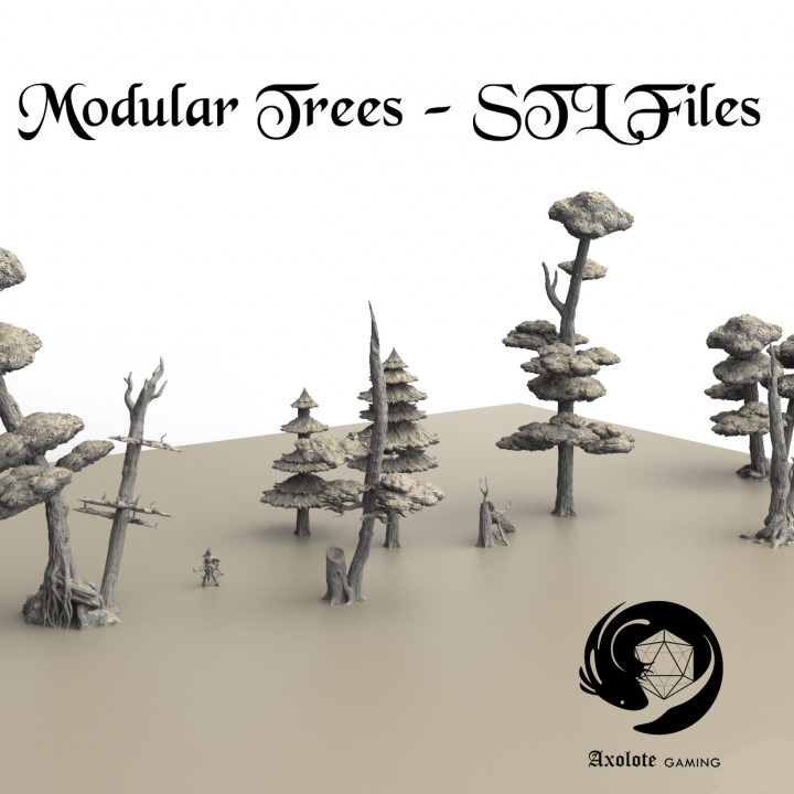 3D Printable Axolote Hex - Modular Tree Set by Axolote Gaming