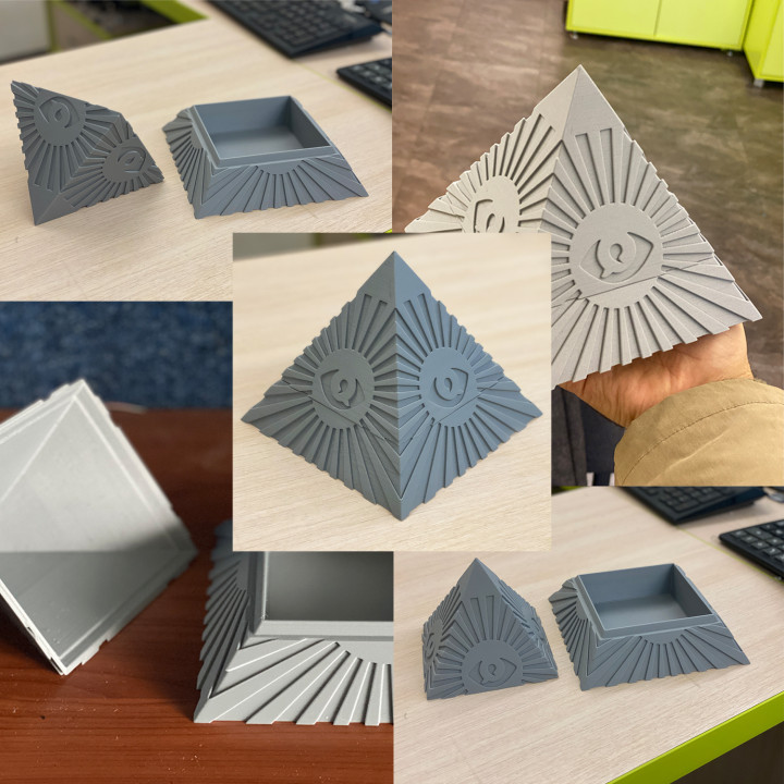 3D Printable PYRAMID STYLIZED BOX by 3D Mill