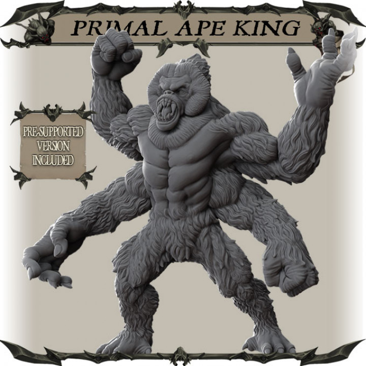 3D Printable Primal Ape King by RocketPigGames