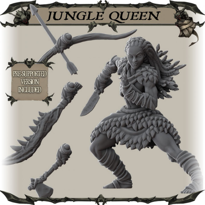 3D Printable Jungle Queen by RocketPigGames