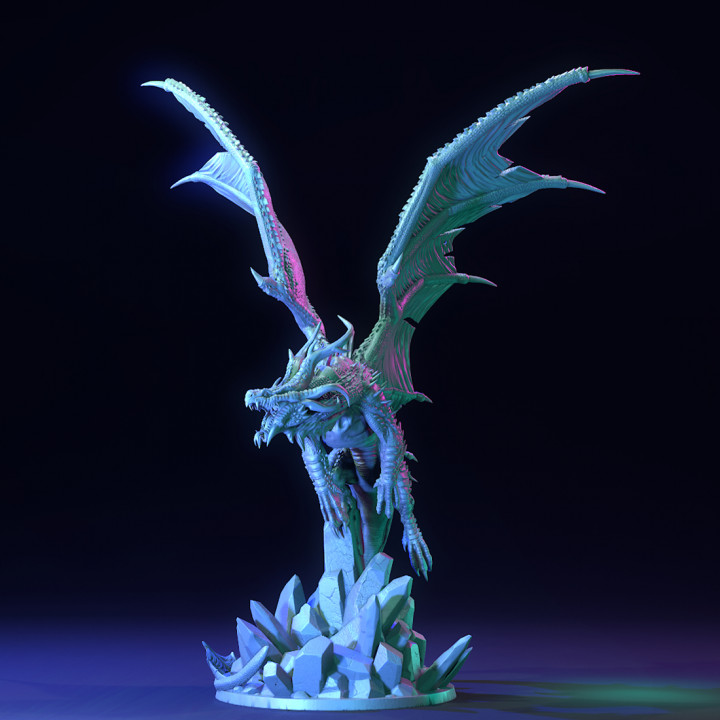 3D Printable Frysa, Herald of Winter | Ice Dragon - Presupported by The ...