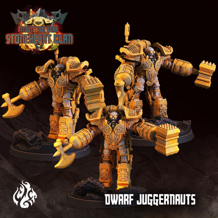 3D Printable Dwarf Juggernauts by Crippled God Foundry