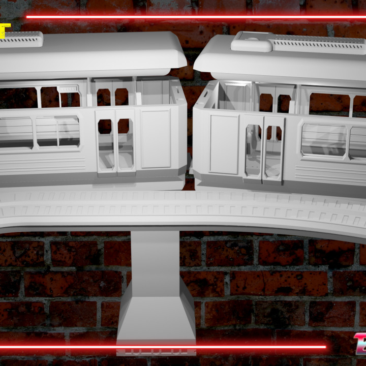 3D Printable The Vert Cyberpunk tram with playable interior by WyldForm