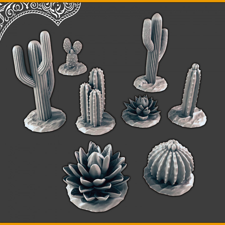 3D Printable Desert plants / cactus [Support-free] by Evan Carothers