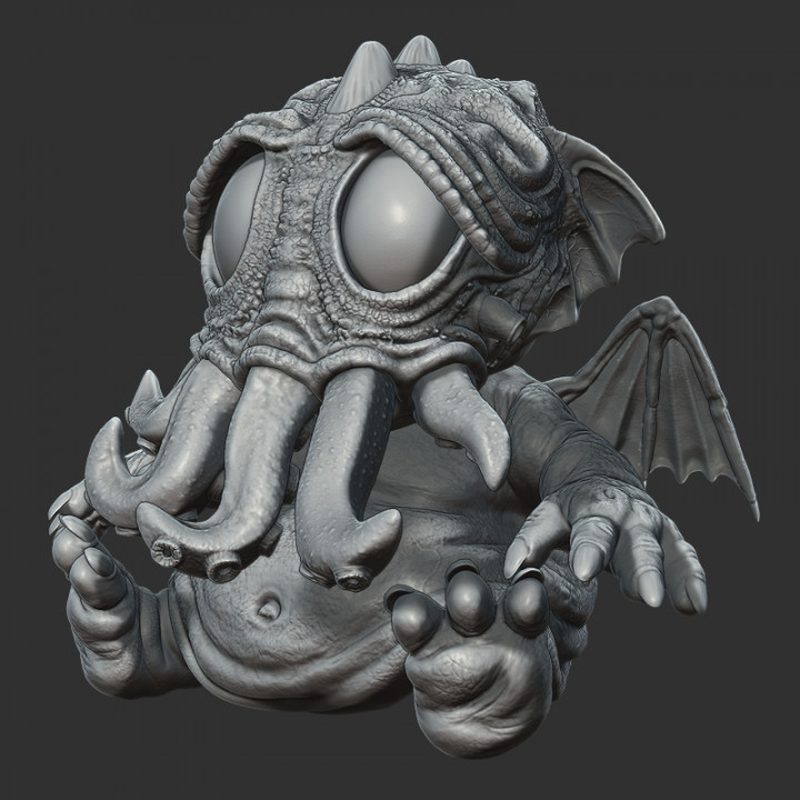 3D Printable Spawn of Cthulhu / Cutethulhu by Keith Talbot