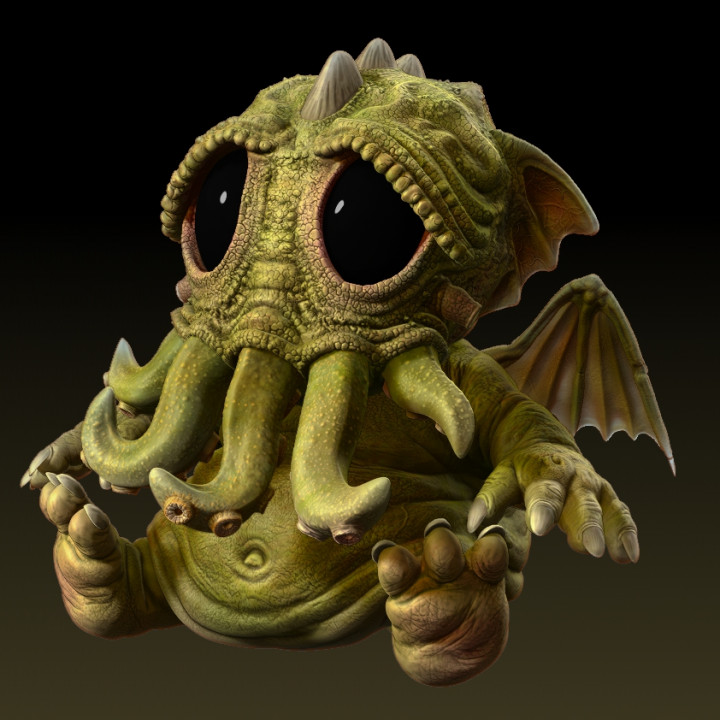 3D Printable Spawn of Cthulhu / Cutethulhu by Keith Talbot