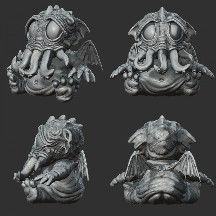 3D Printable Spawn of Cthulhu / Cutethulhu by Keith Talbot