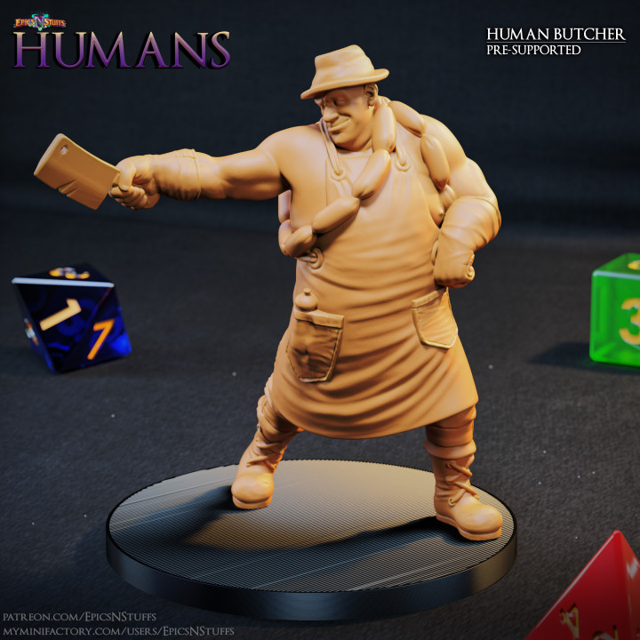 3D Printable Human Butcher 1B Miniature - Pre-Supported by Epics N Stuffs