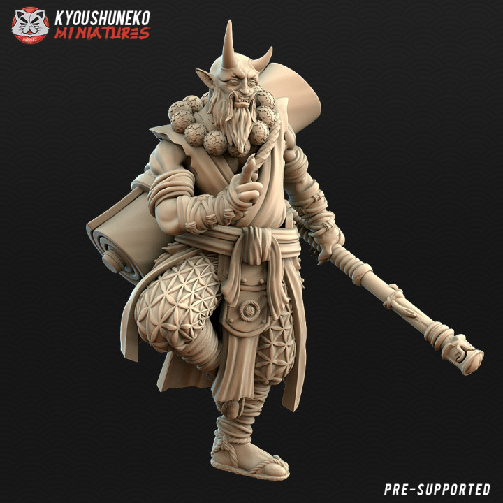 3D Printable Oni Sohei Monk Elder by Kyoushuneko Miniatures