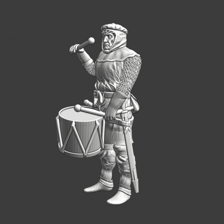 3D Printable Medieval Drummer by Northern Crusades Miniatures