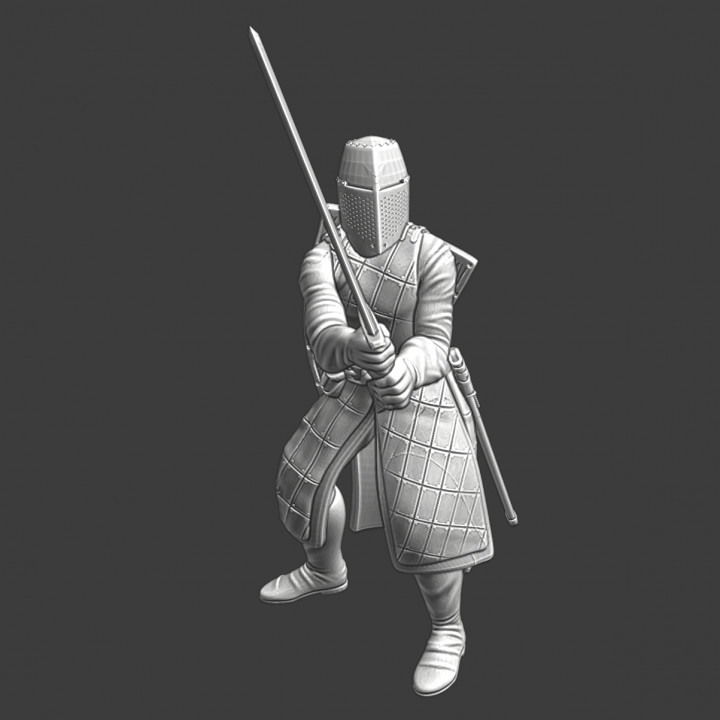 3D Printable Medieval knight with two hand sword by Northern Crusades ...