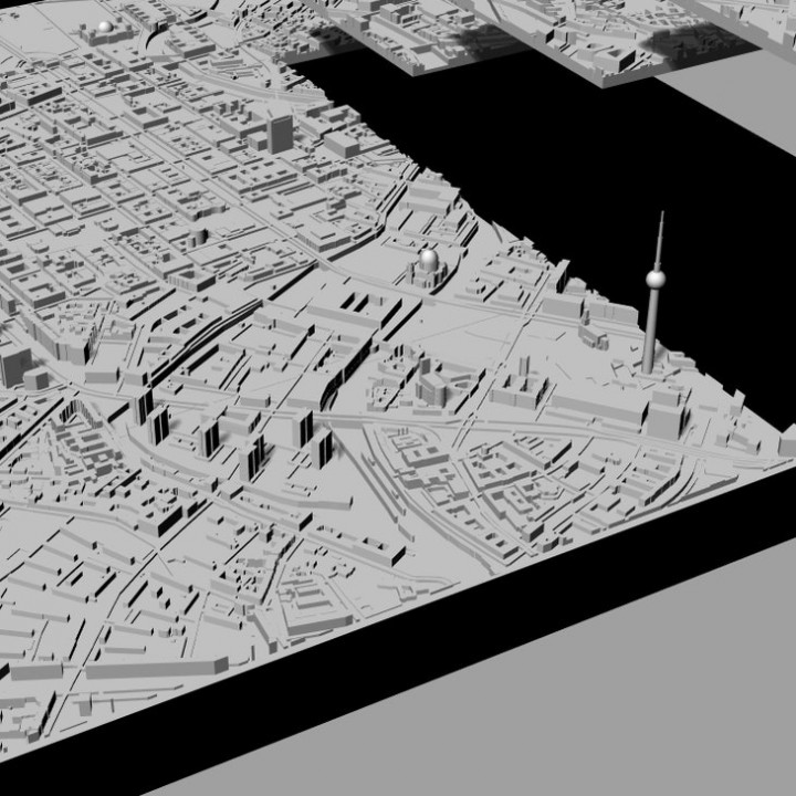 3D Printable 3D Berlin | Digital Files | 3D STL File | Berlin 3D Map ...