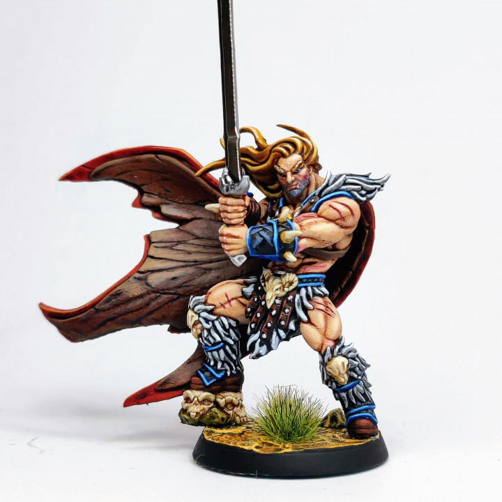 3D Print of Krommir Stronghammer - Dragonpeak Barbarians Hero by Dreggs