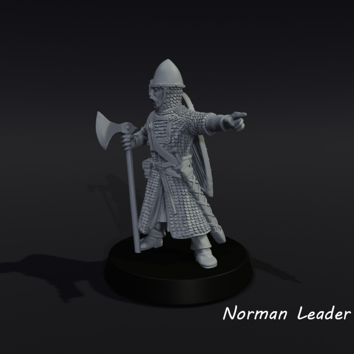 3D Printable Norman Armoured Commander with axe by Medbury Miniatures