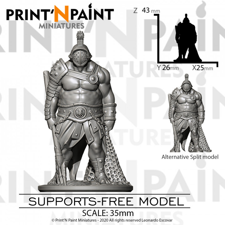 3D Printable Human Gladiator by Leonardo Escovar