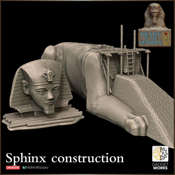 3D Printable Sphinx with entrance and construction - Heart of the ...