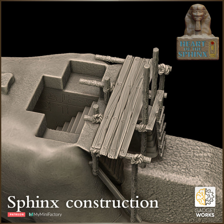 3D Printable Sphinx with entrance and construction - Heart of the ...