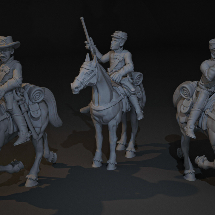 3D Printable High Noon: Wild West Cavalry Pack by Stormforge Miniatures