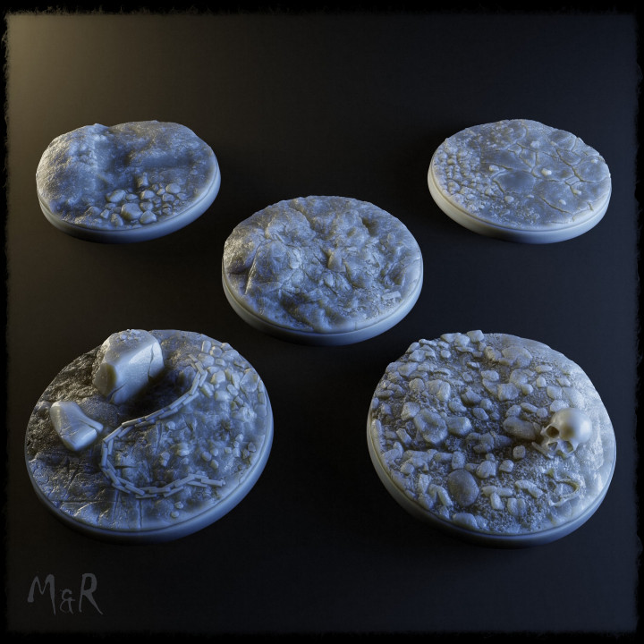 3D Printable Round bases - Rocky set by Romain Dewaest