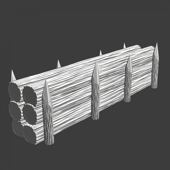 3D Printable Medieval heavy log defence by Northern Crusades Miniatures