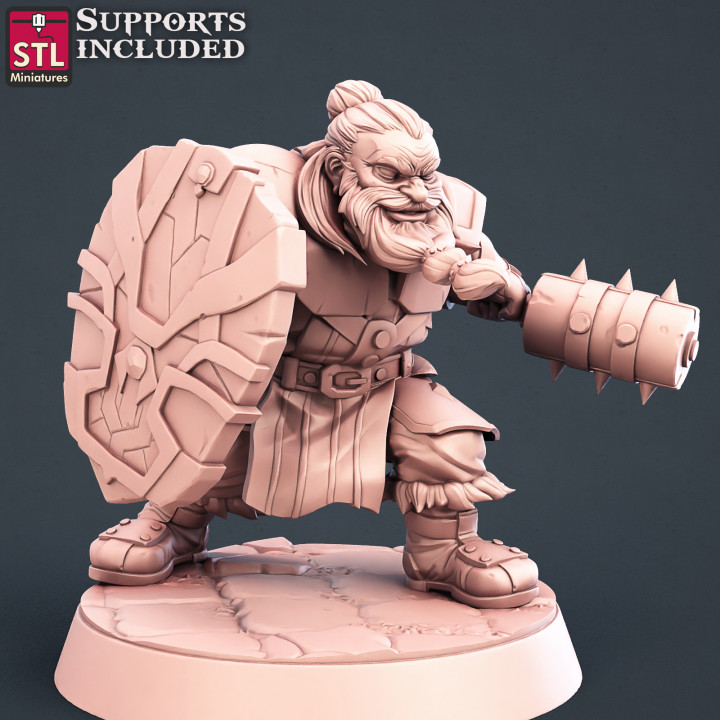 3D Printable Warrior Dwarf by STL Miniatures