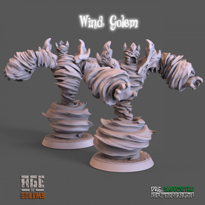 3D Printable Wind Golem Pose 2 - Age of Golems by Goblin Art Studios