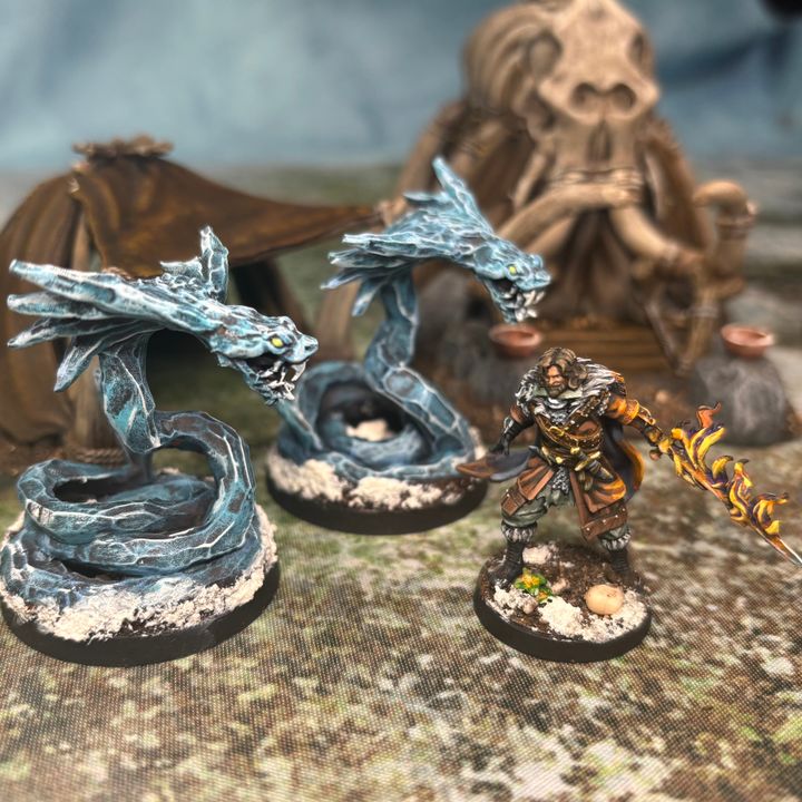 3D Print of Icicle Snake - Elemental Familar - PRESUPPORTED - 32mm ...