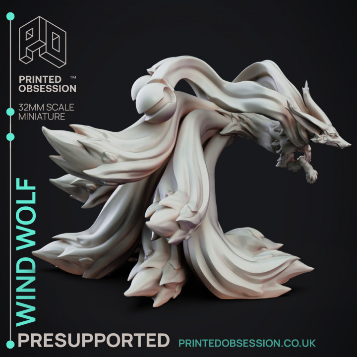 3D Printable Wind Fox - Elemental Familar - PRESUPPORTED - 32mm scale ...