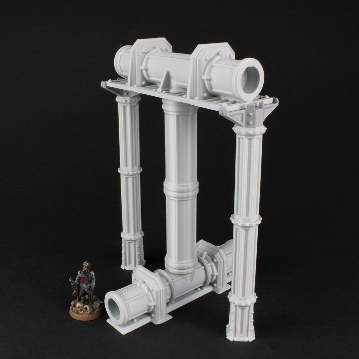3D Printable Industrial Pipe Bundle by Tesseract Tomb