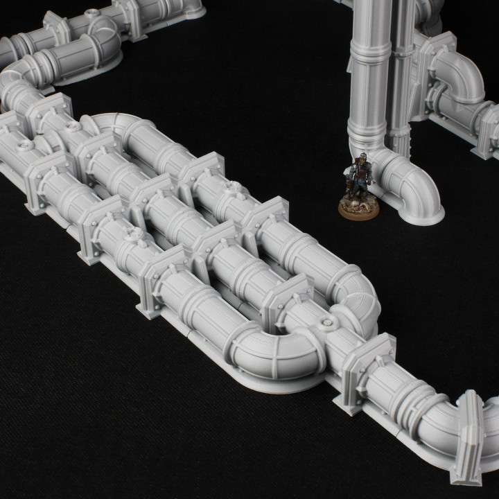 3D Printable Industrial Pipe Bundle by Tesseract Tomb