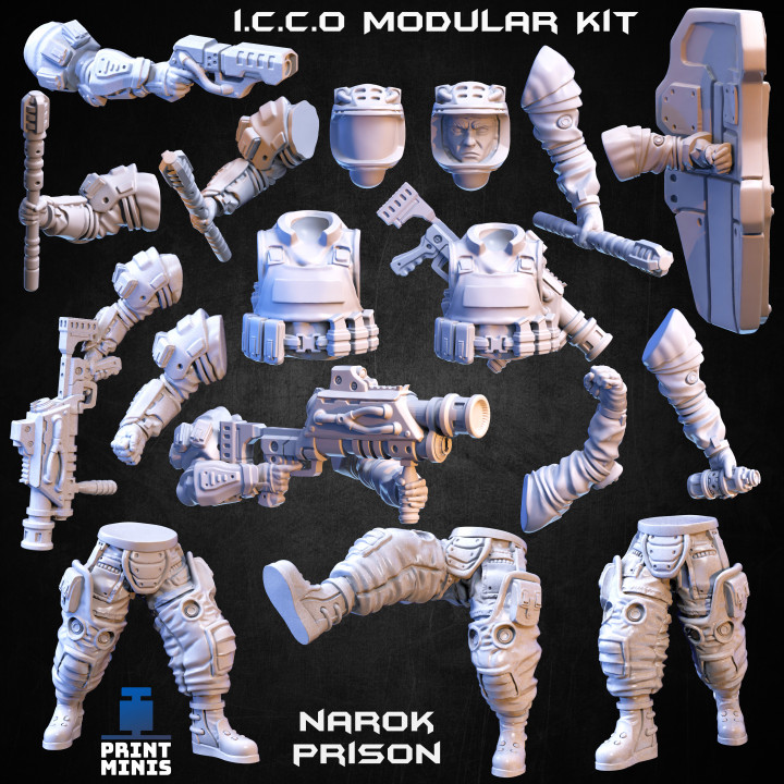 3D Printable Prison Guards - Modular Kit - Narok Prison Collection by ...