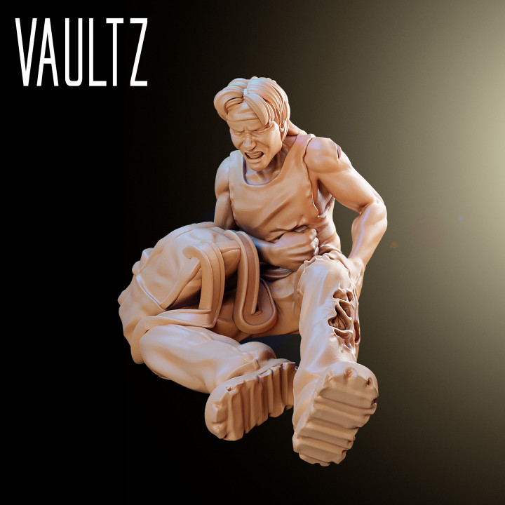 3D Printable Injured Man by Vaultz Miniatures