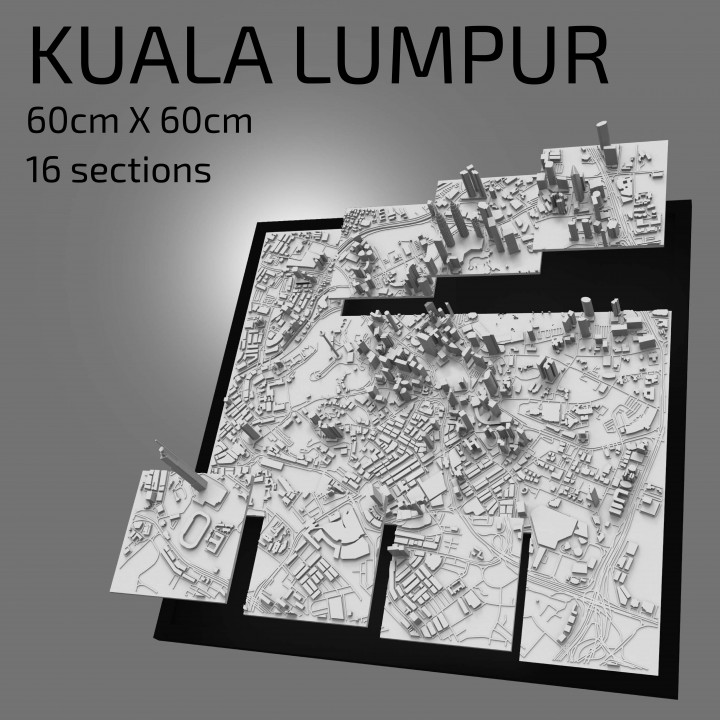3D Printable 3D Kuala Lumpur | Digital Files | 3D STL File | Kuala ...