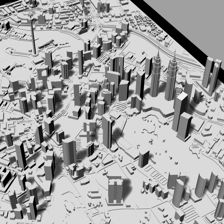 3D Printable 3D Kuala Lumpur | Digital Files | 3D STL File | Kuala ...