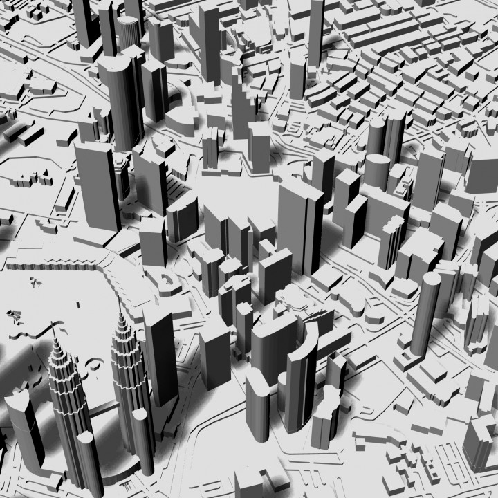3D Printable 3D Kuala Lumpur | Digital Files | 3D STL File | Kuala ...