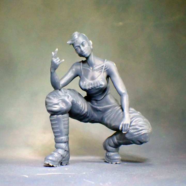 3D Printable Helena | Cyberpunk | PreSupported - 75mm by Bella Nacht Minis