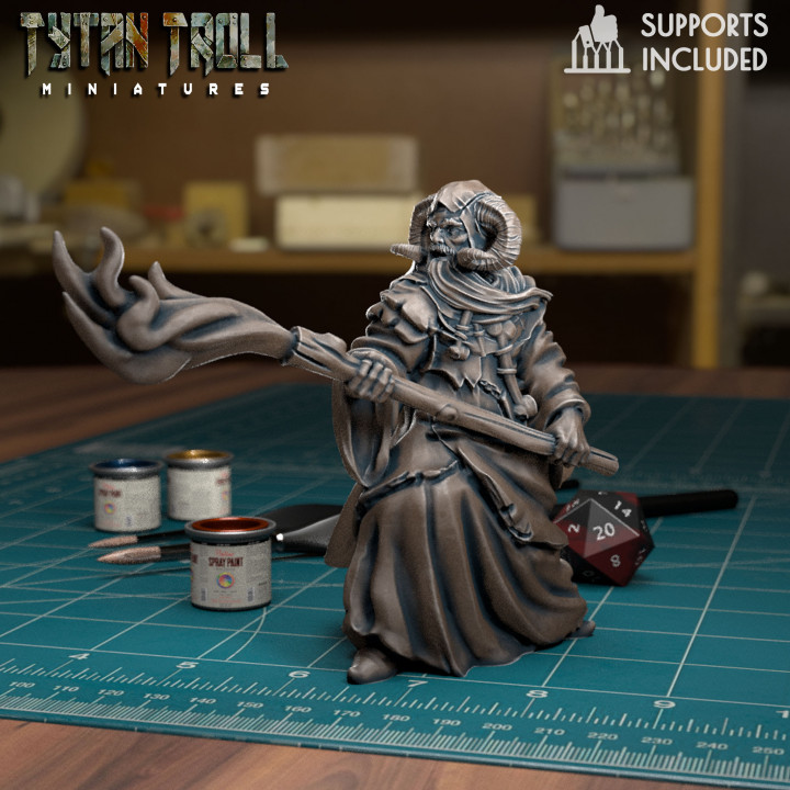 3D Printable Tim the Enchanter [Pre-Supported] by TytanTroll Miniatures