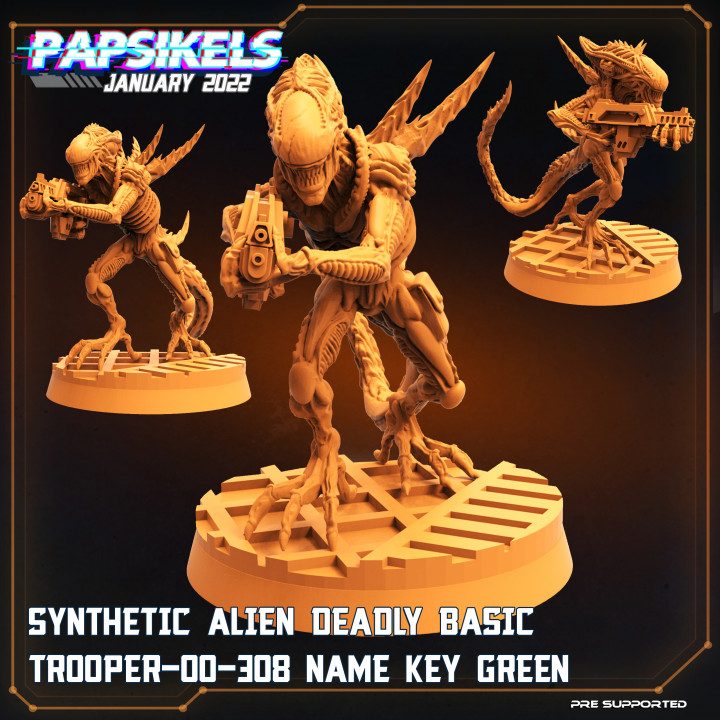 3D Printable SYNTHENTIC ALIENS - FRAN NINE TEAM SET by PAPSIKELS MINIATURES