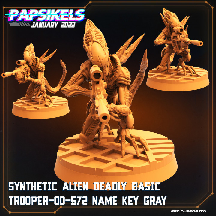 3D Printable SYNTHENTIC ALIENS - FRAN NINE TEAM SET by PAPSIKELS MINIATURES