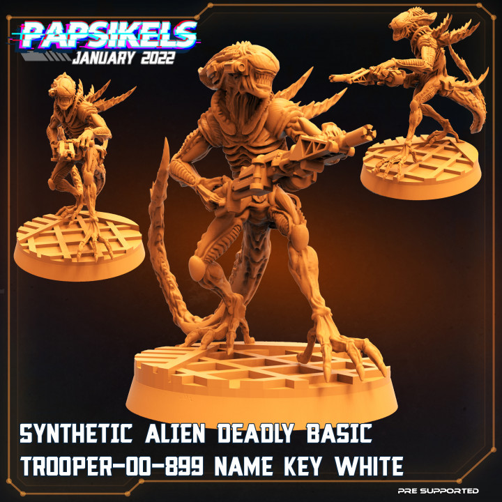 3D Printable SYNTHENTIC ALIENS - FRAN NINE TEAM SET by PAPSIKELS MINIATURES