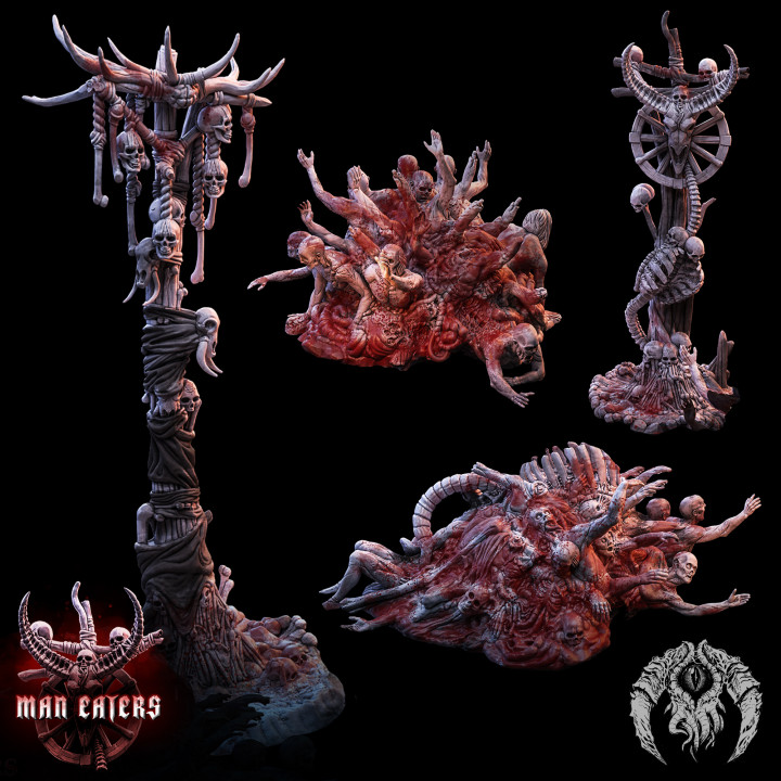 3D Printable Bone Totems + Fleshspoil by Bestiarum Miniatures