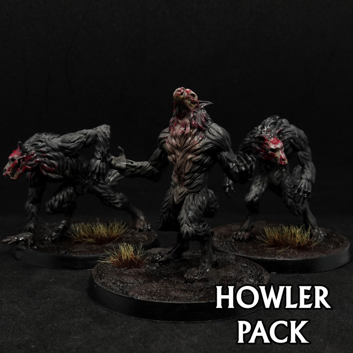 3D Printable Howler Pack, Pre-supported by Chronicle RPG Accessories